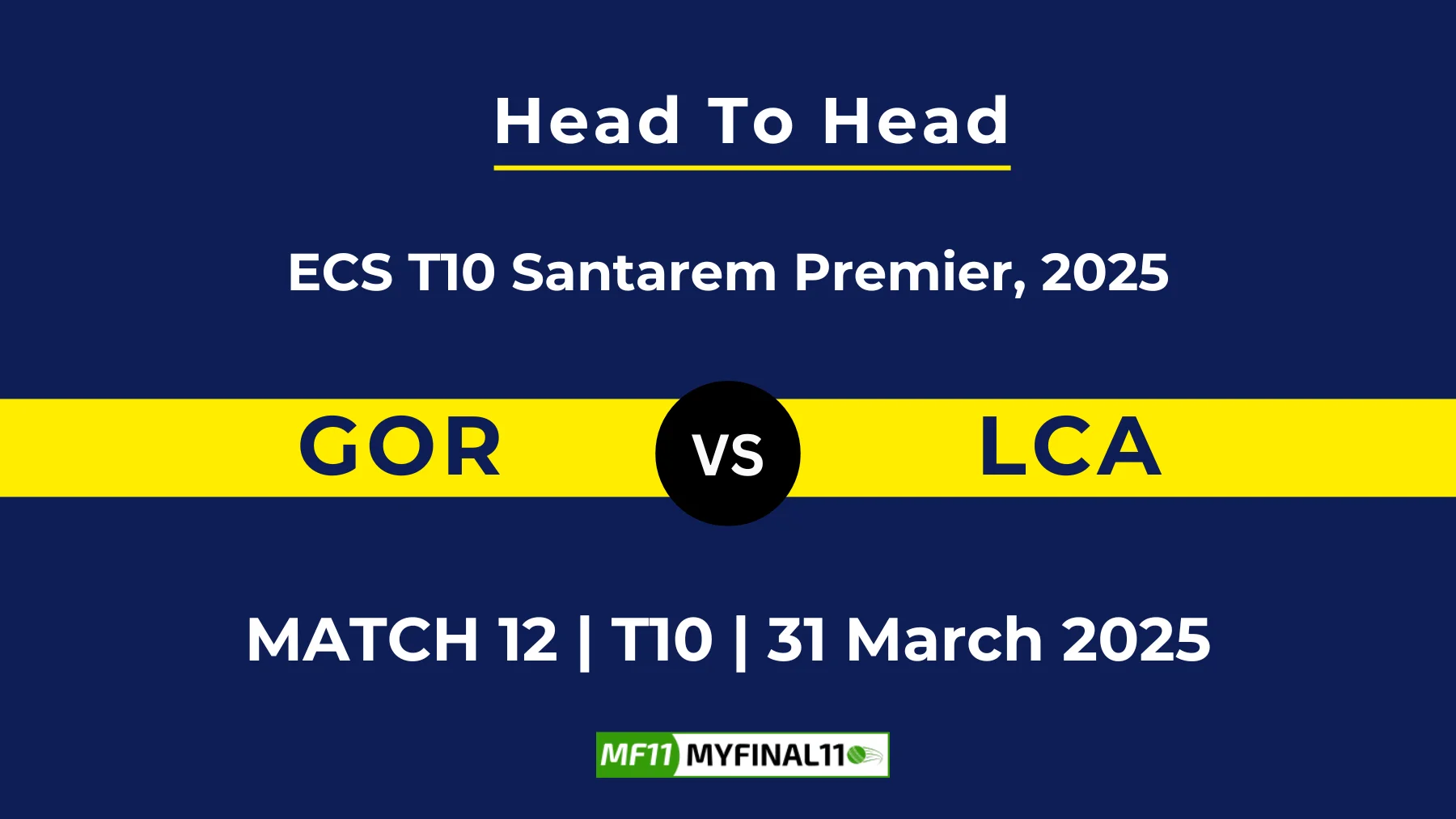 GOR vs LCA Player Battle & Head to Head Team Stats - ECS T10 Santarem Premier 2025